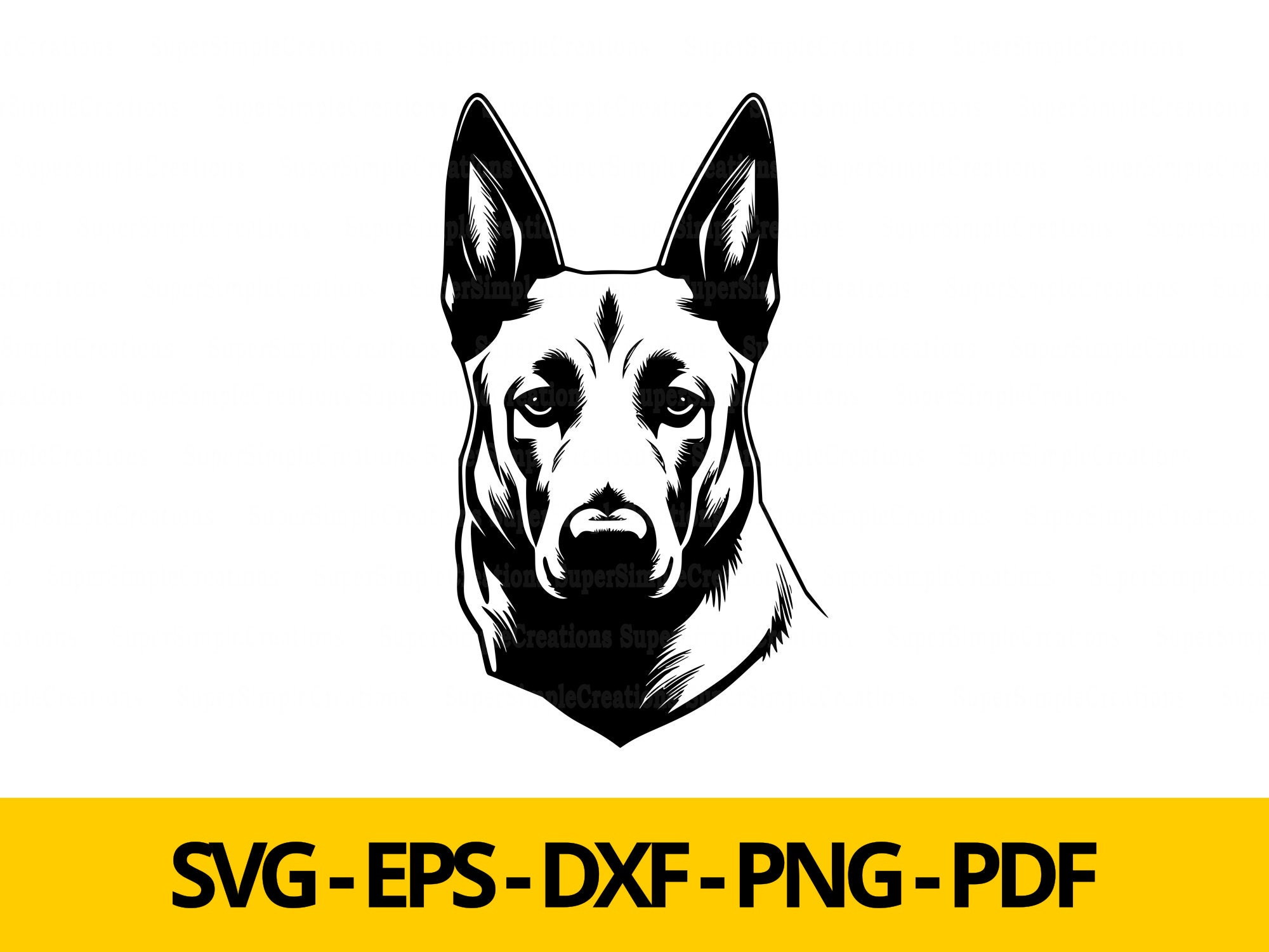 Belgian Malinois Svg - Guarding Dog Comercial Use Clipart Dog Art ...