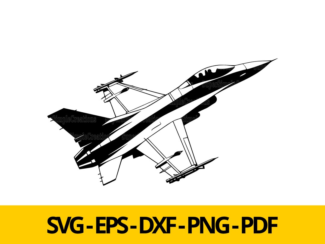 F-16 Fighting Falcon Svg, Eps, Dxf and Png | Warbird Svg| Vector Image ...