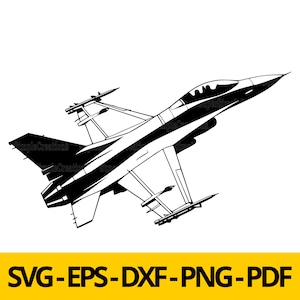 F-16 Fighting Falcon Svg, Eps, Dxf and Png | Warbird Svg| Vector Image ...