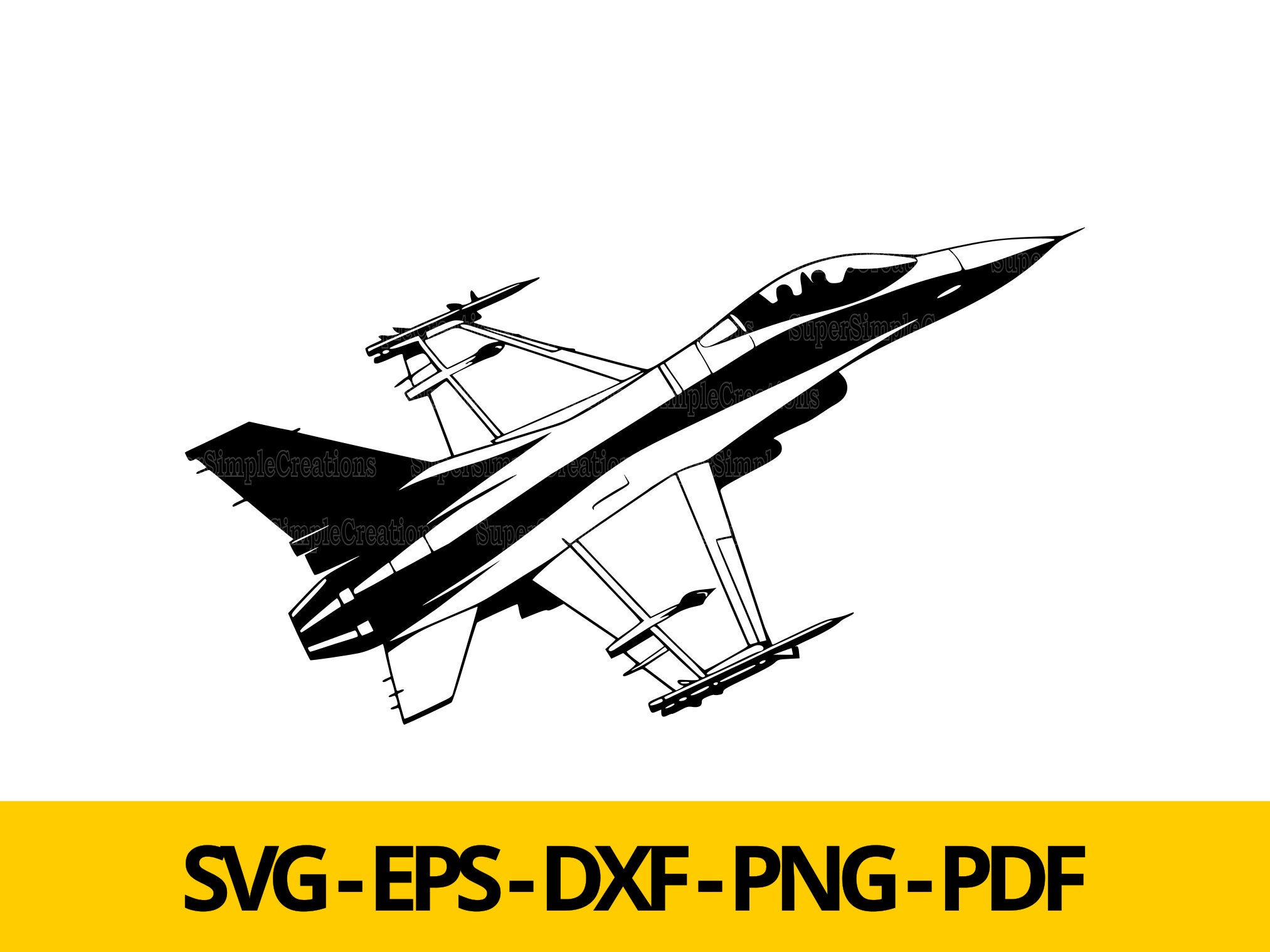 F-16 Fighting Falcon Svg, Eps, Dxf and Png | Warbird Svg| Vector Image ...