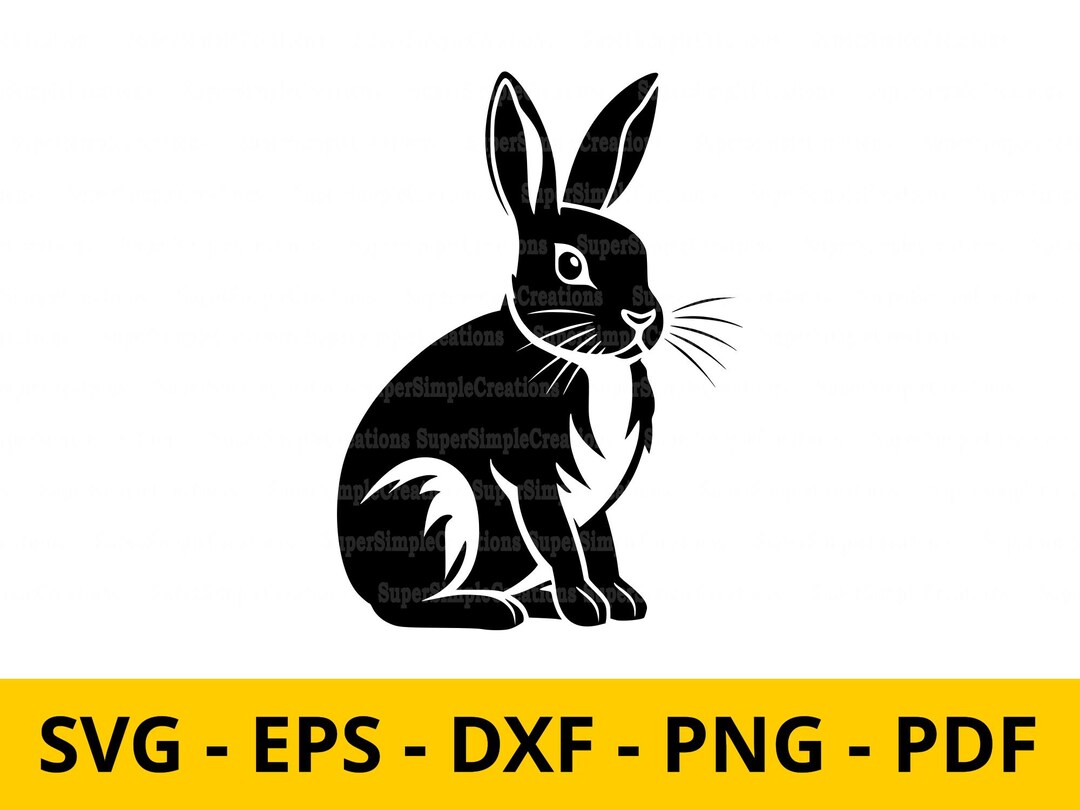 Bunny Vector - Rabbit Svg Comercial Use Clipart Art Digital Download T ...
