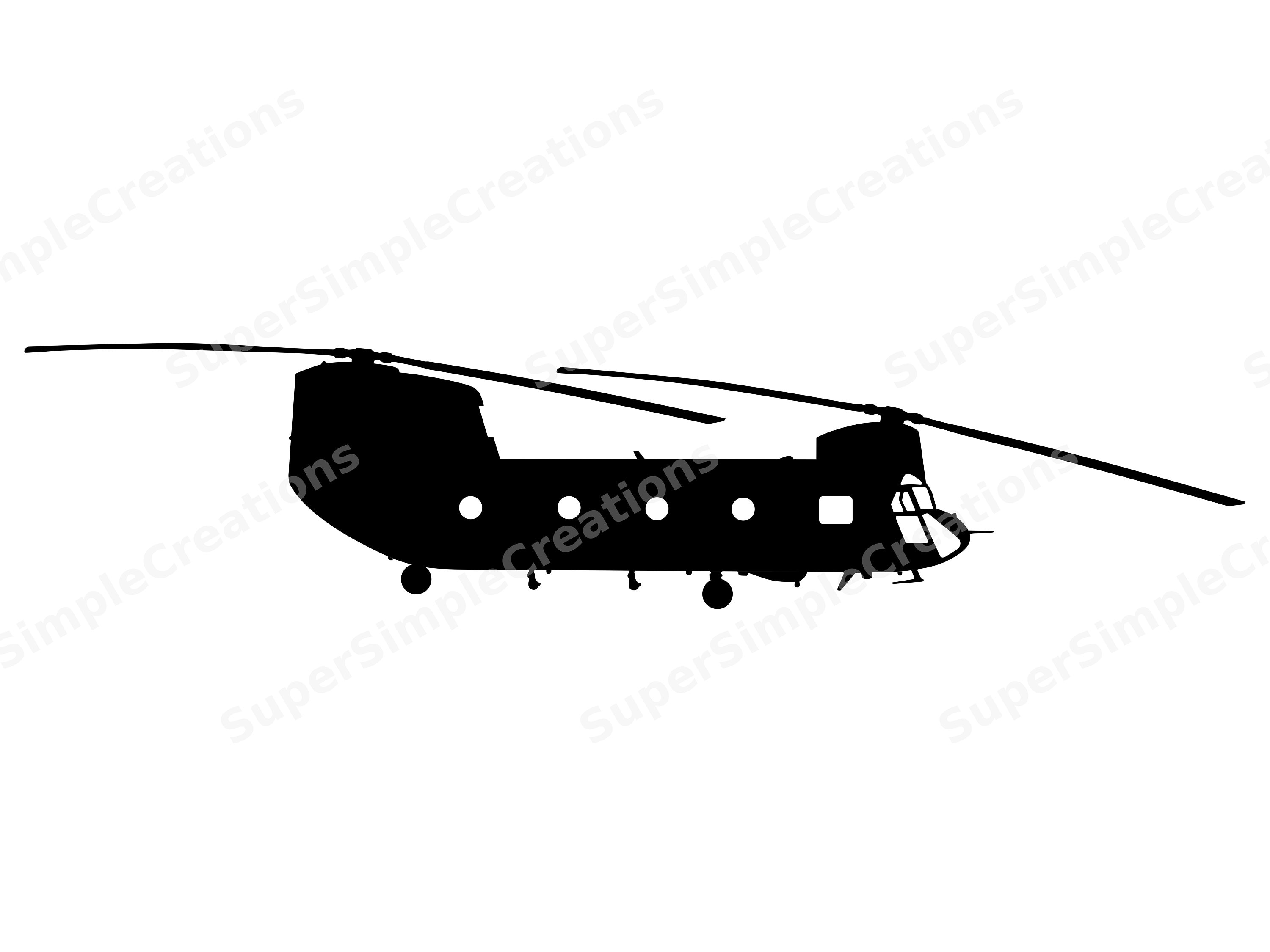 Boeing CH-47 Chinook | Clipart | Plane | Helicopter Svg | Digital ...
