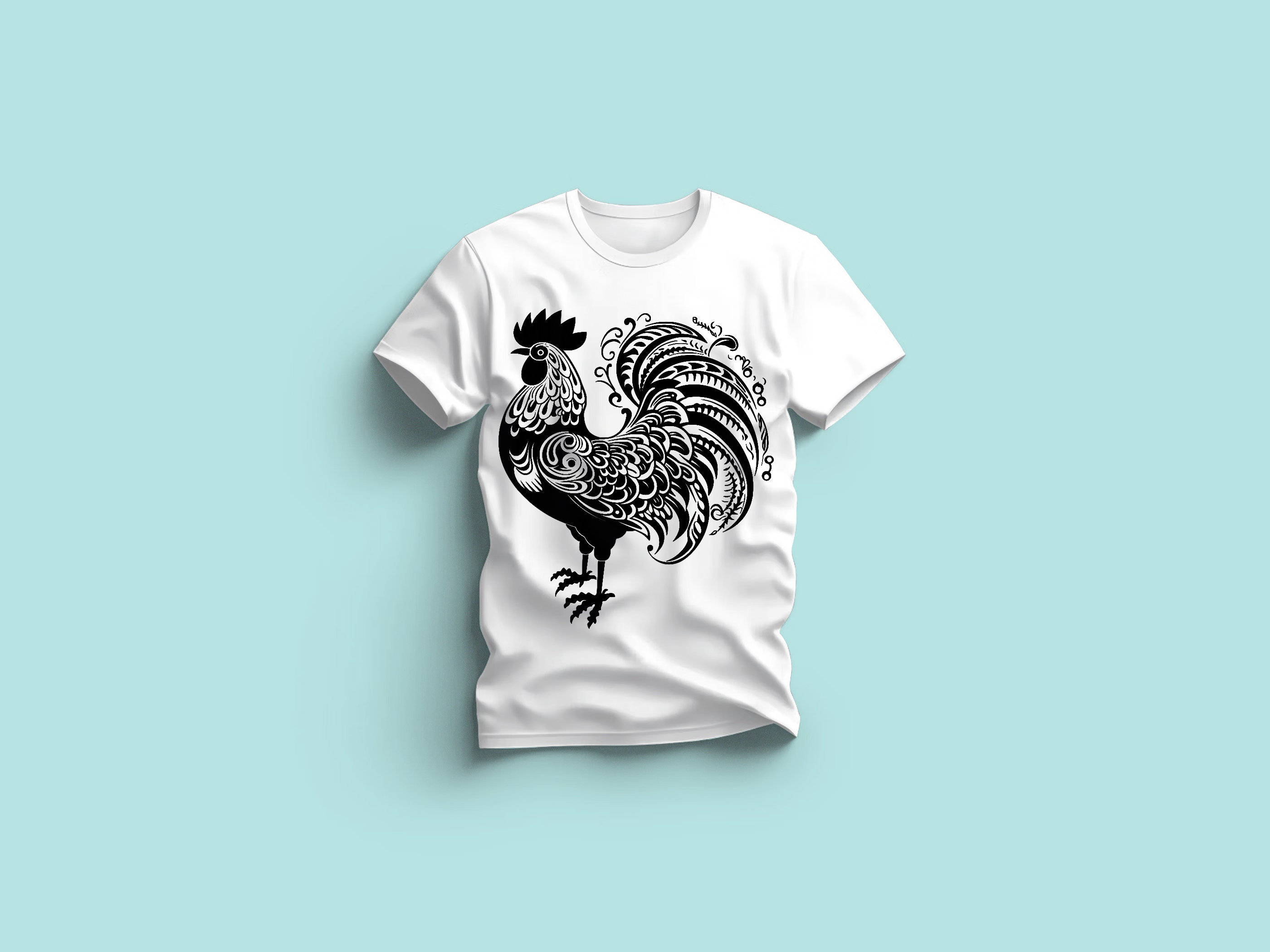 10 Rooster SVG Chicken Clipart Art Digital Download T-shirt Design ...