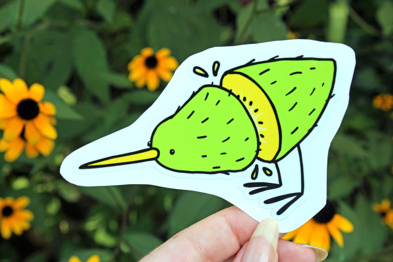 Piwi Kiwi Fruit Sticker Cute Animal Green Kiwi Bird Stickers Decal ...