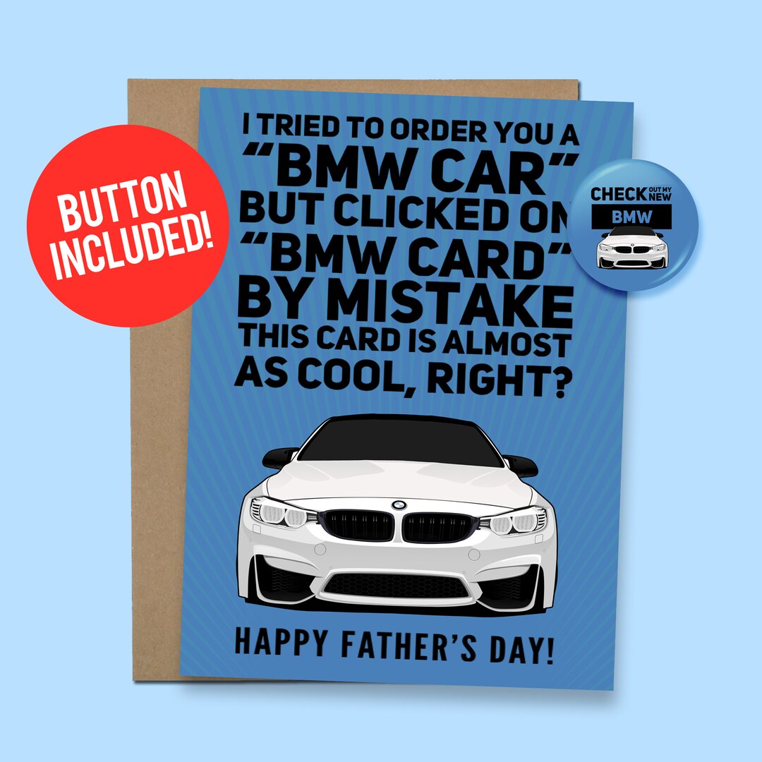 Funny BMW Sports Car Fathers Day Card Car Enthusiast Gift 60lb. Card ...
