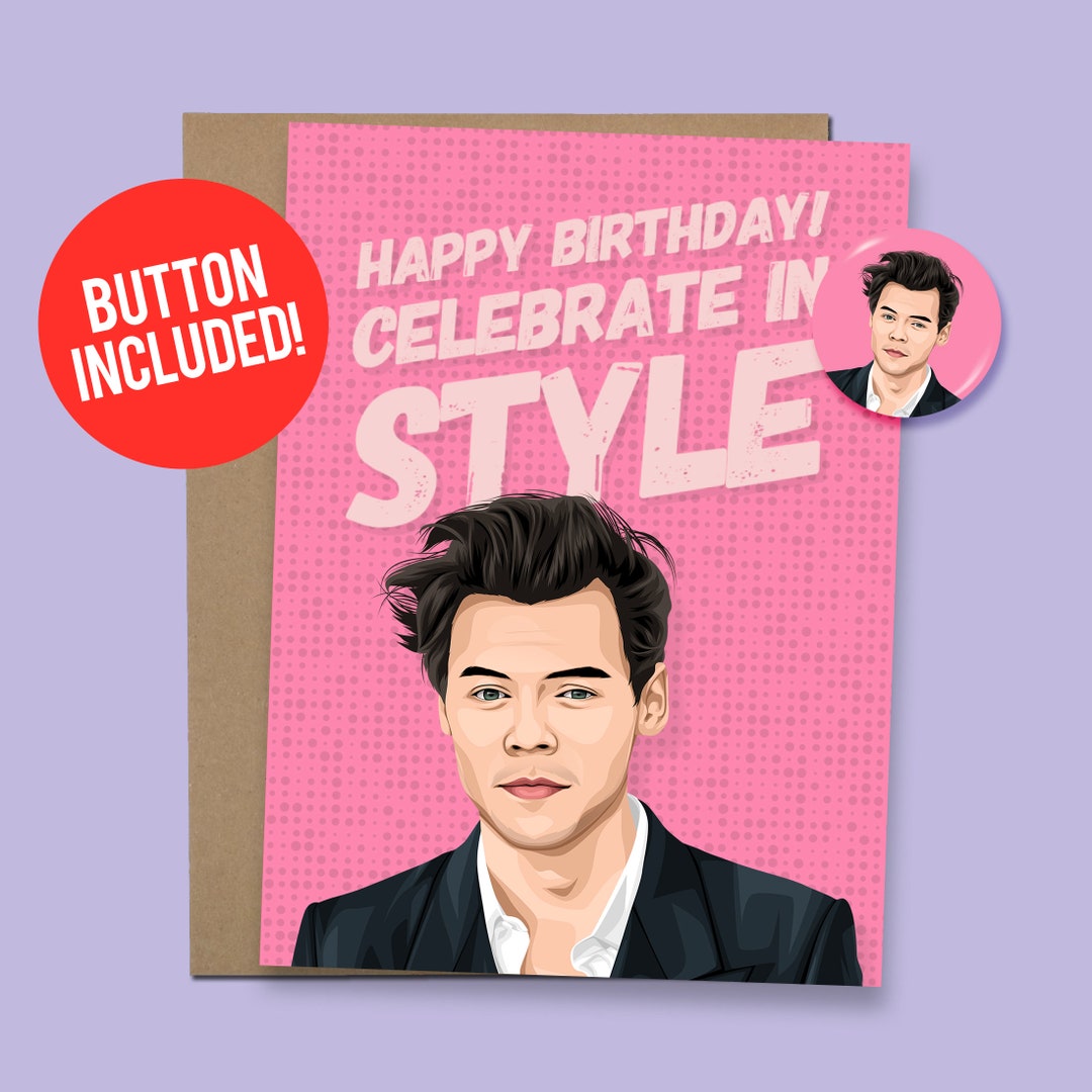 Funny Birthday Card Harry Styles Harry Styles Gift, 60lb. Card Stock 1. ...