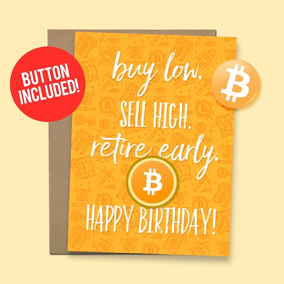 Bitcoin Crypto Birthday Card Funny Birthday Gift 60lb. Card | Etsy