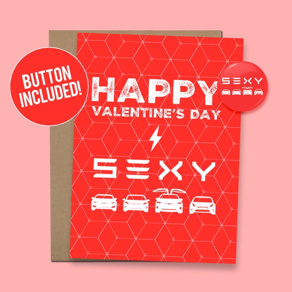 Tesla Inspired Valentine's Day Card Happy Valentine's | Etsy