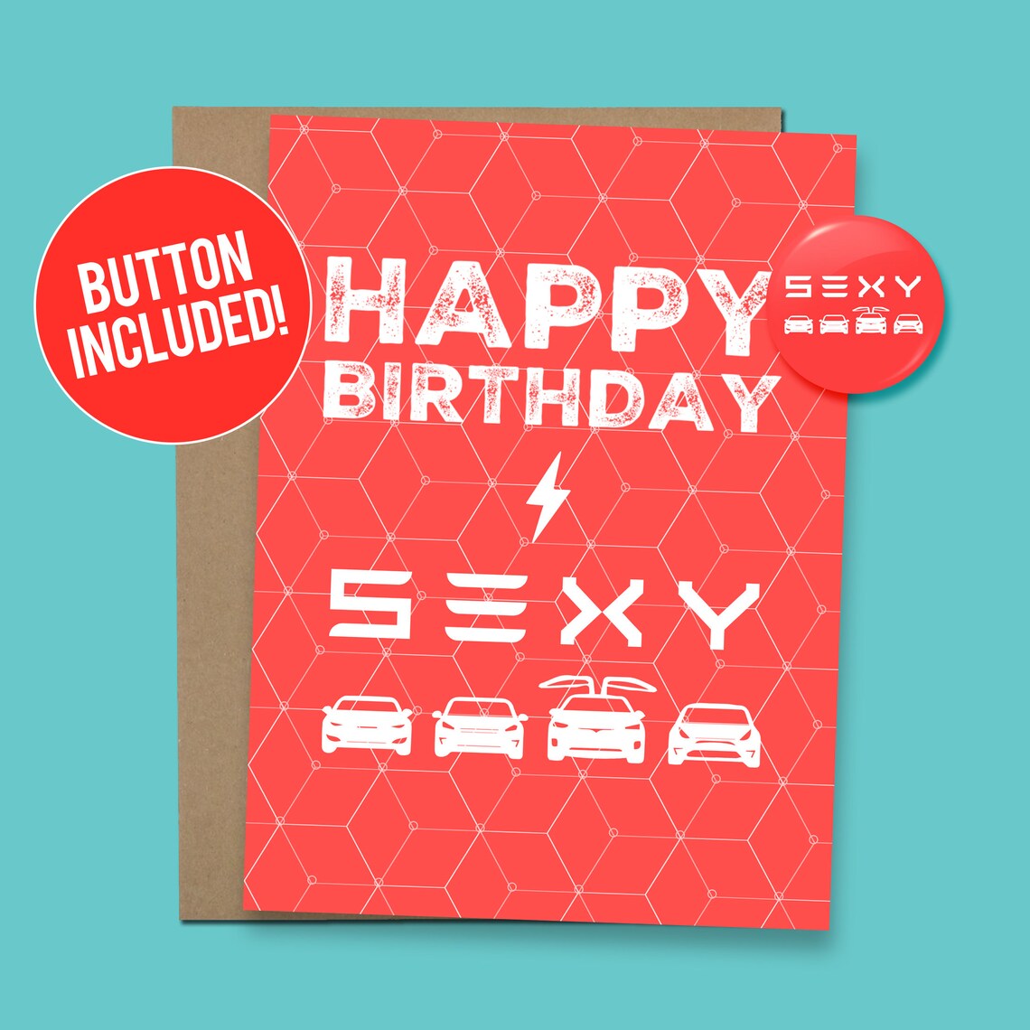 Tesla Inspired Birthday Card Happy Birthday S3XY Tesla Gift - Etsy