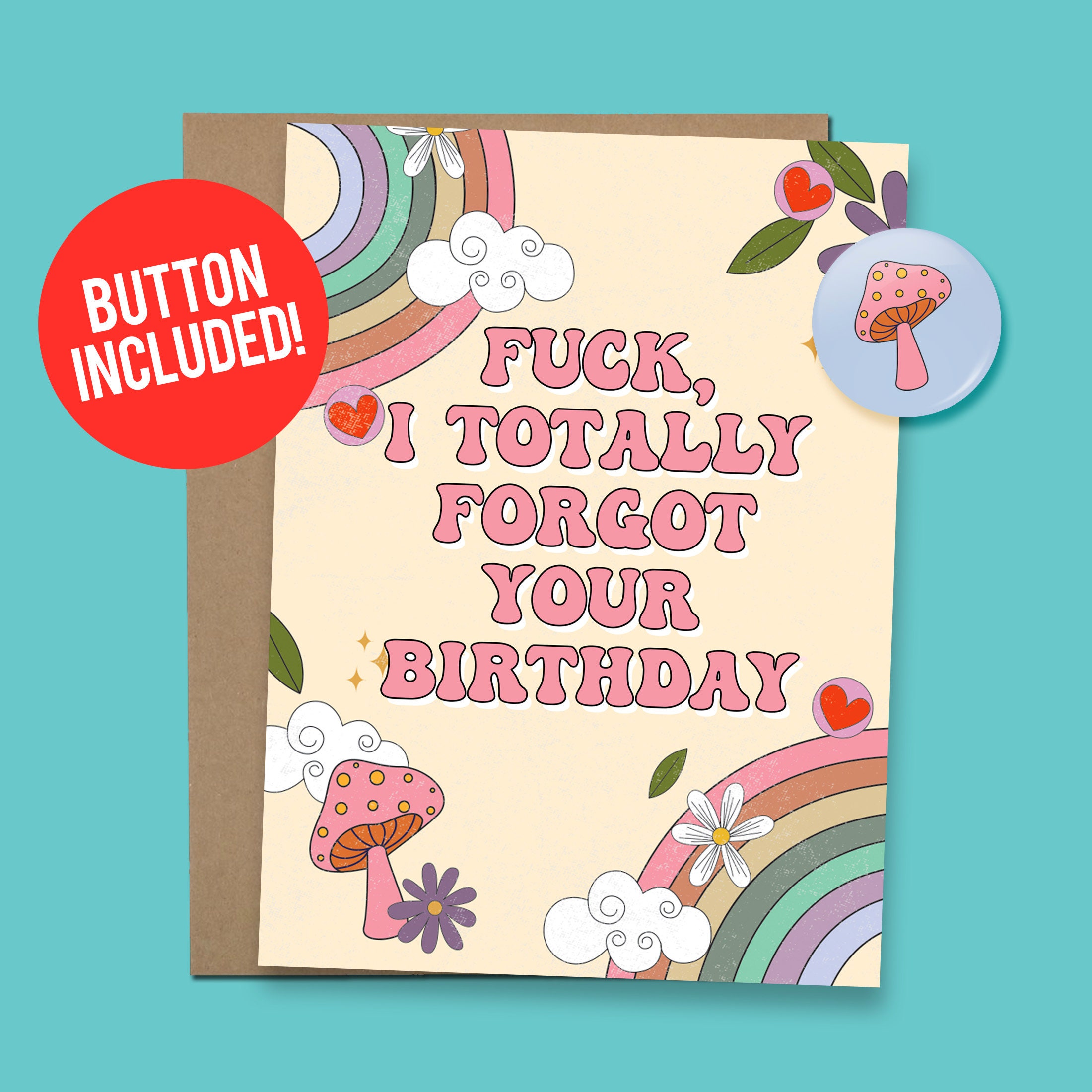 Funny Belated Birthday Card, I Totally Forgot Your Birthday Gift 60lb ...