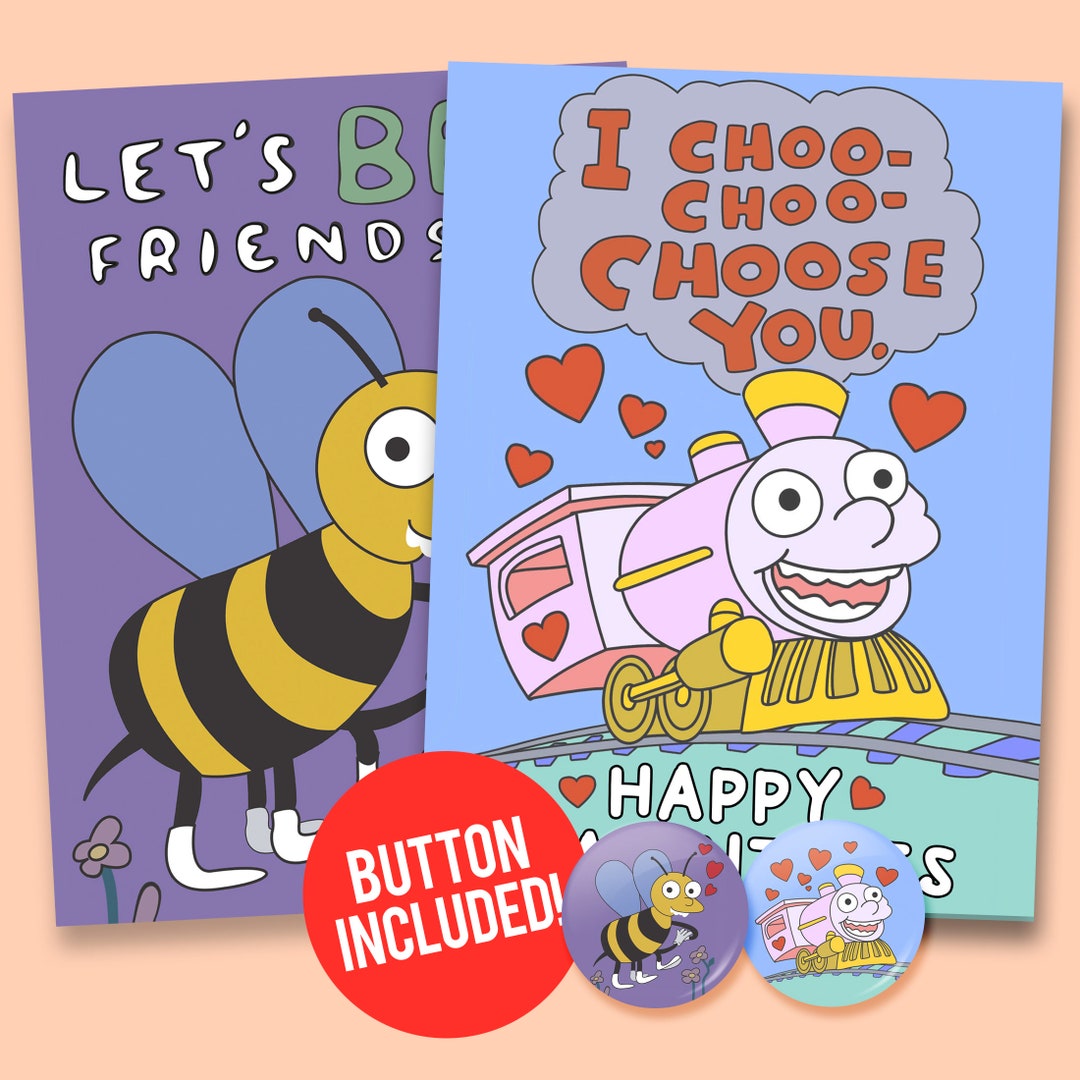 I Choo Choo Choose + Let's Bee Friends Valentine's Day Card Pack, 60lb ...