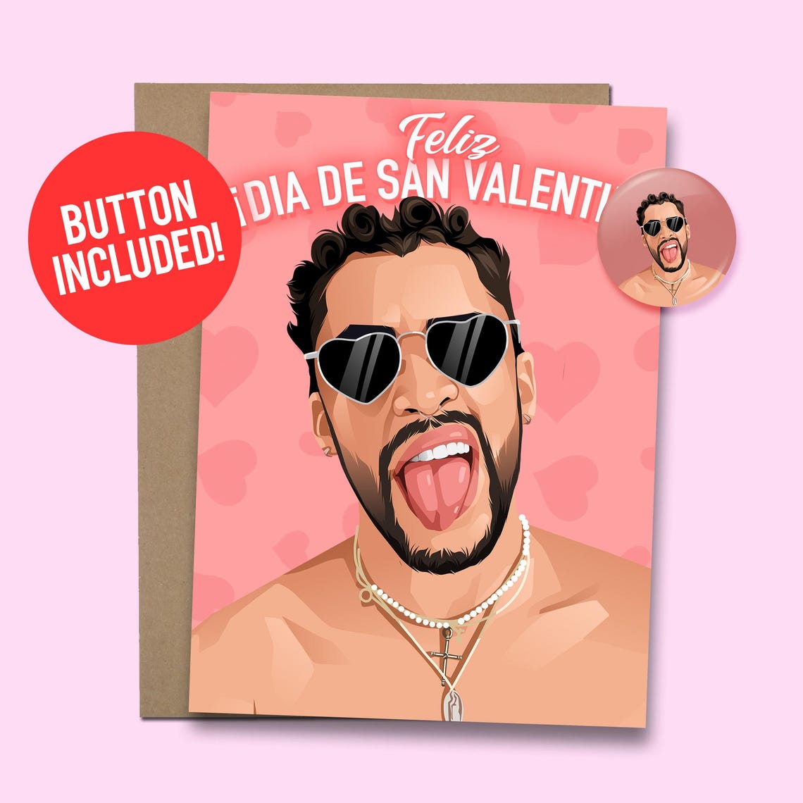 Bad Bunny Valentine's Day Card Feliz Dia De San Valentin Spanish Gift ...