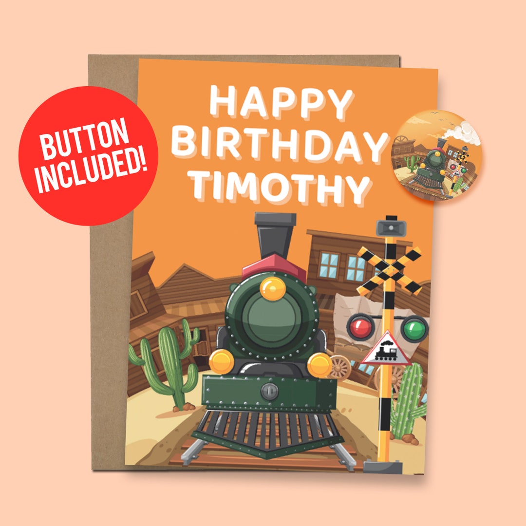 Personalized Train Birthday Card for for Kids | Custom Birthday Card ...