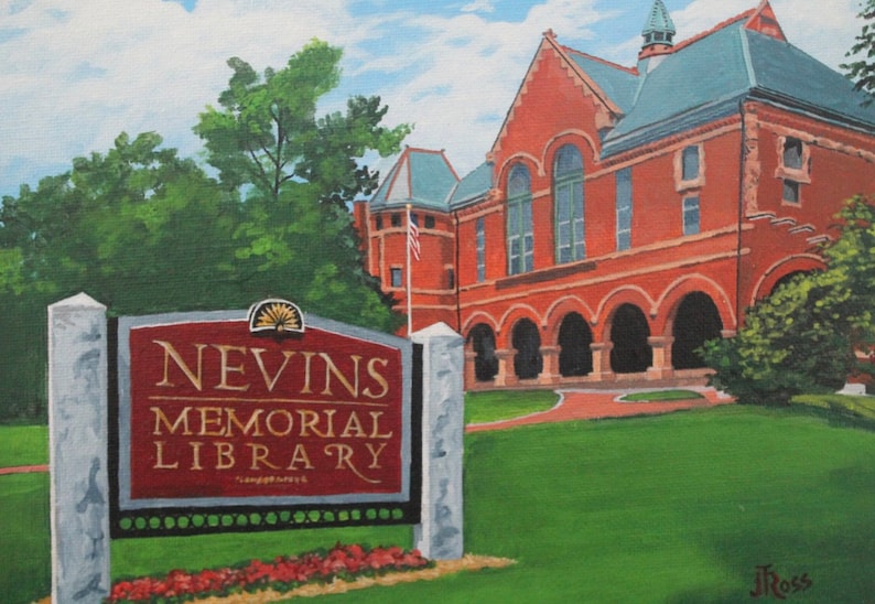 Nevin's Memorial Library - Etsy