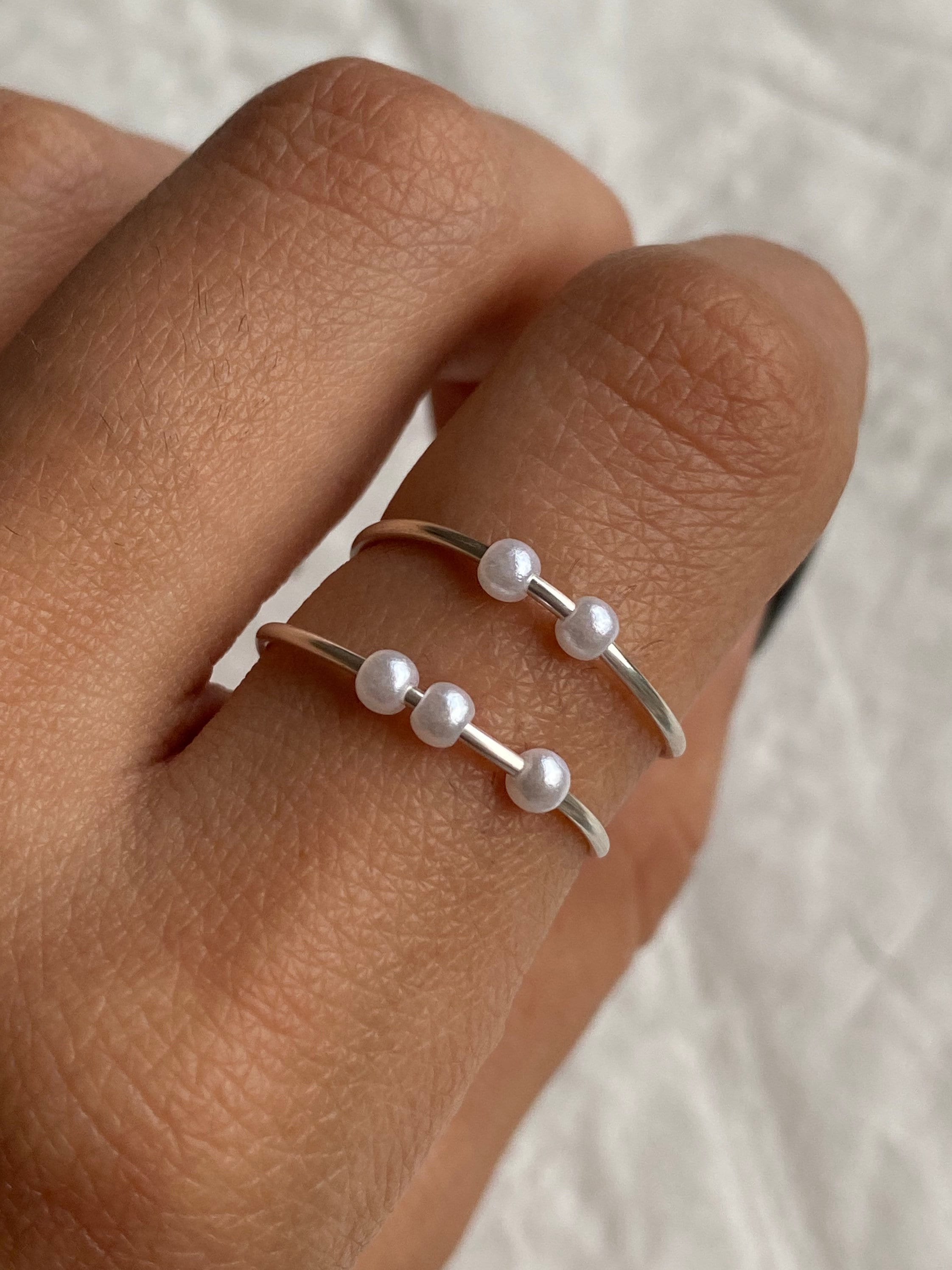 Anxiety/ ADHD Ring, Double Layer Worry Ring, Silver Plated Fidget Ring ...