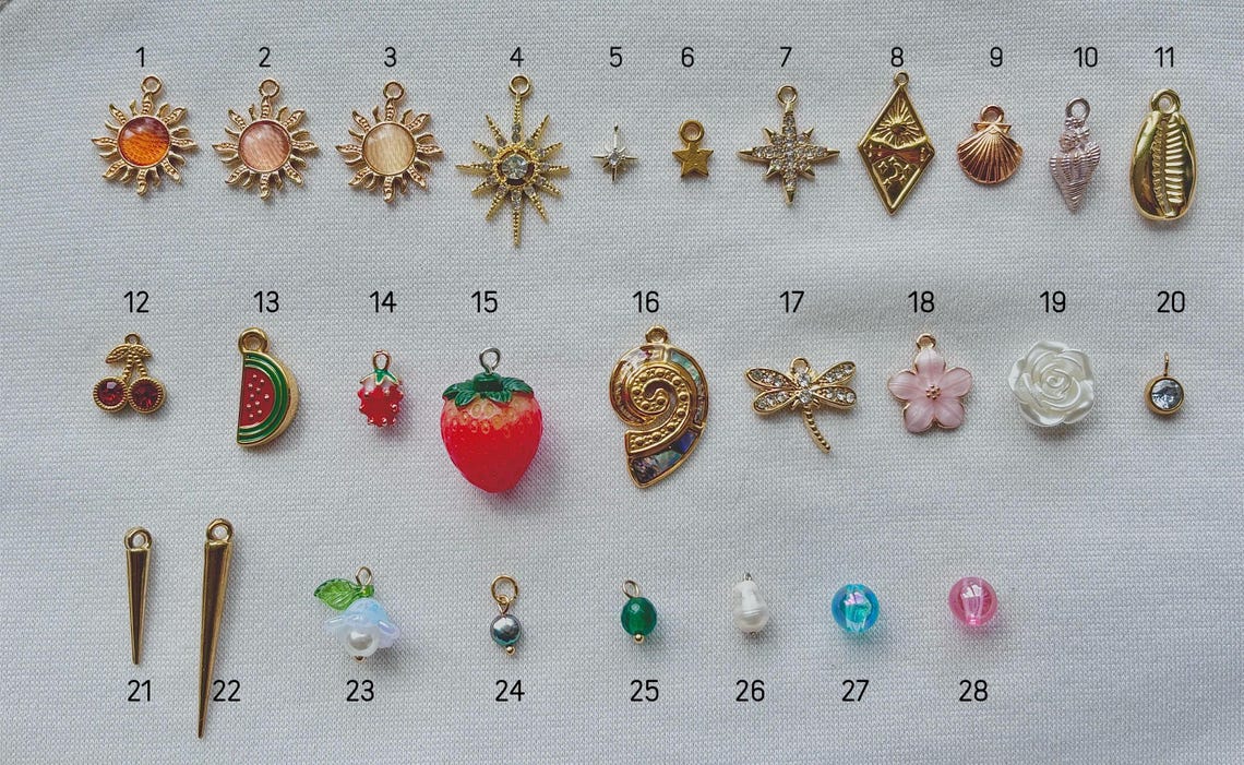 Build Your Own Personalised Charm Keychain, Charm Clothes Pin, Custom ...
