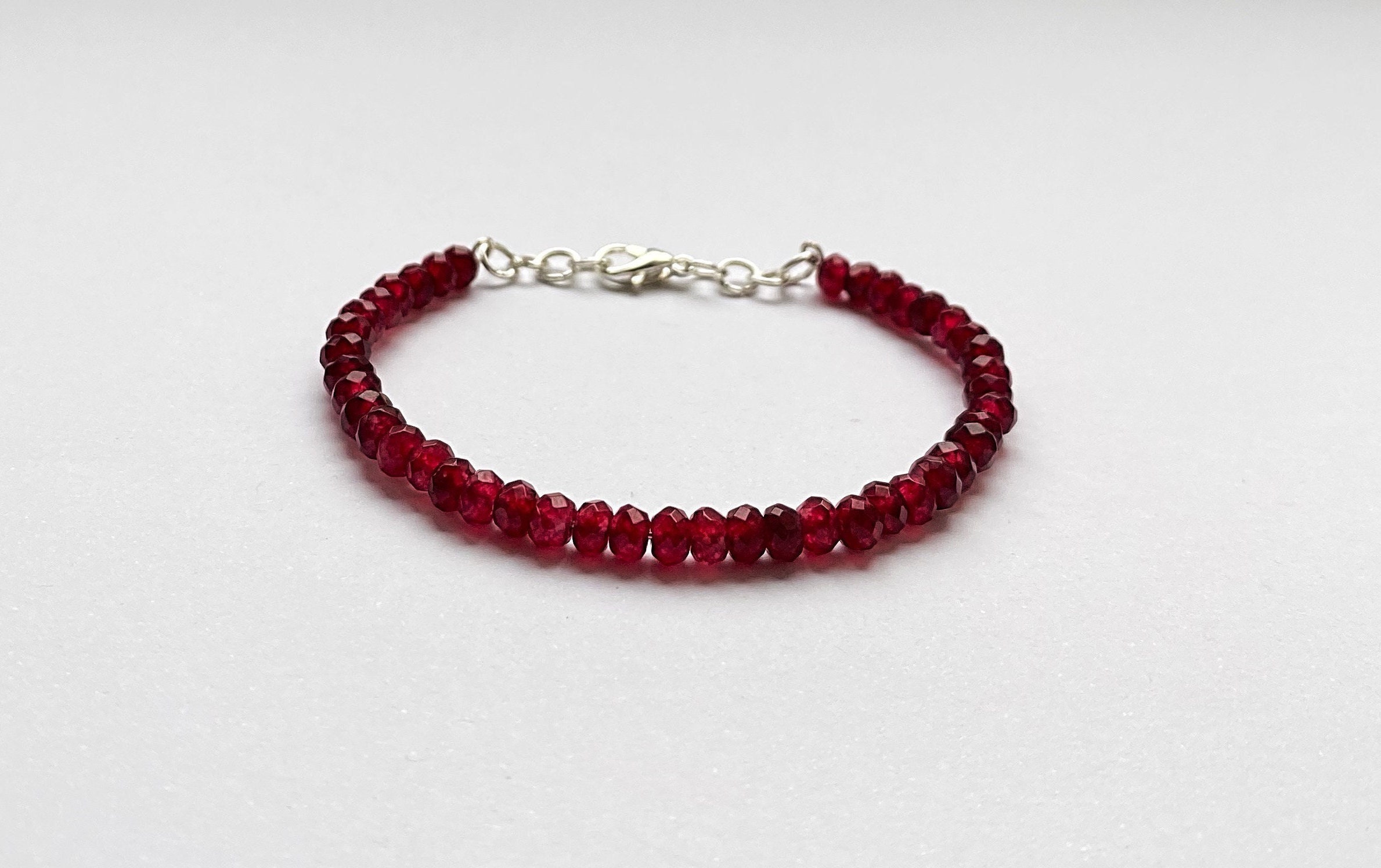 Real Ruby Gemstone Bracelet Precious Gemstone Jewellery - Etsy
