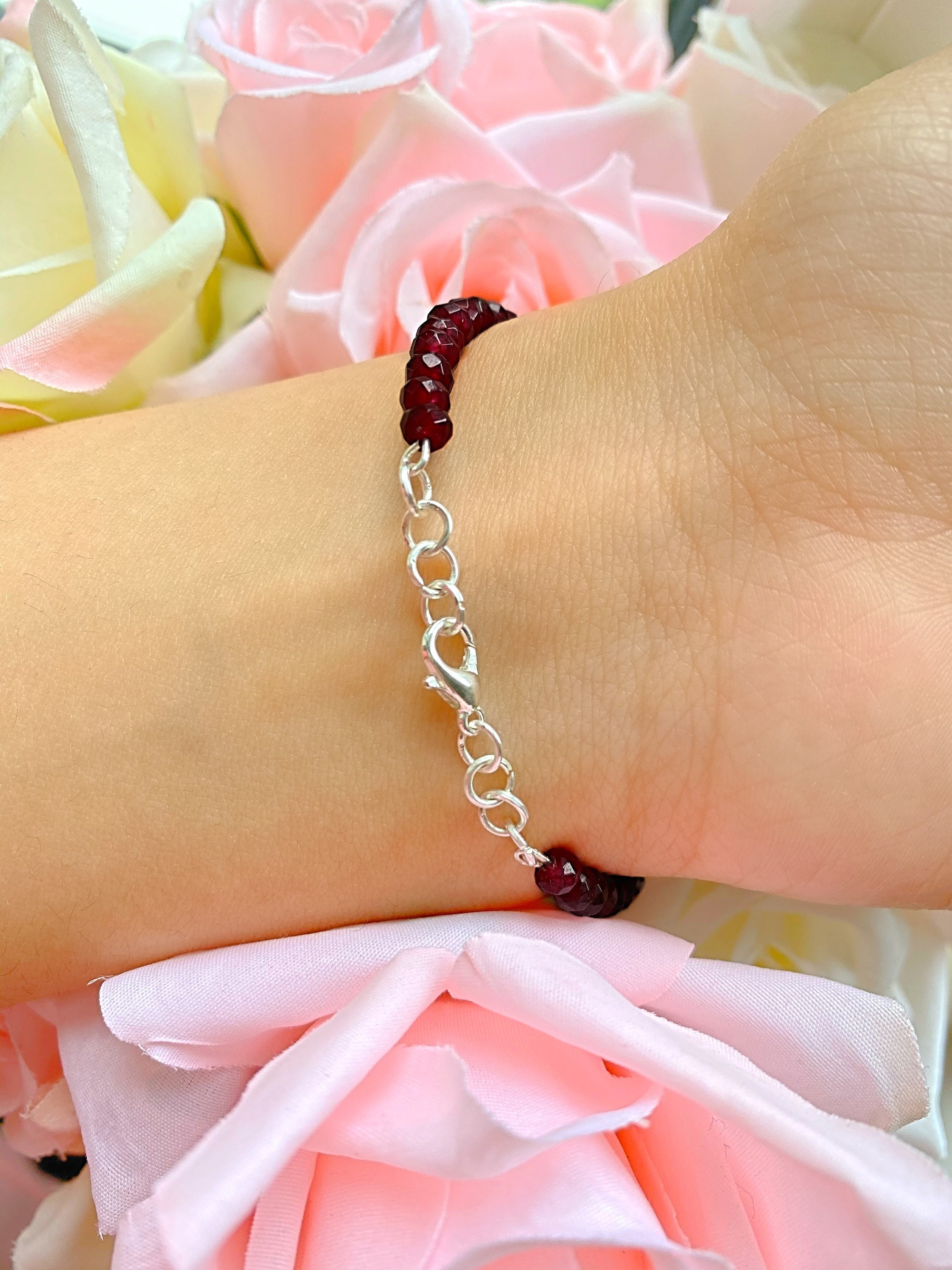Real Ruby Gemstone Bracelet Precious Gemstone Jewellery - Etsy