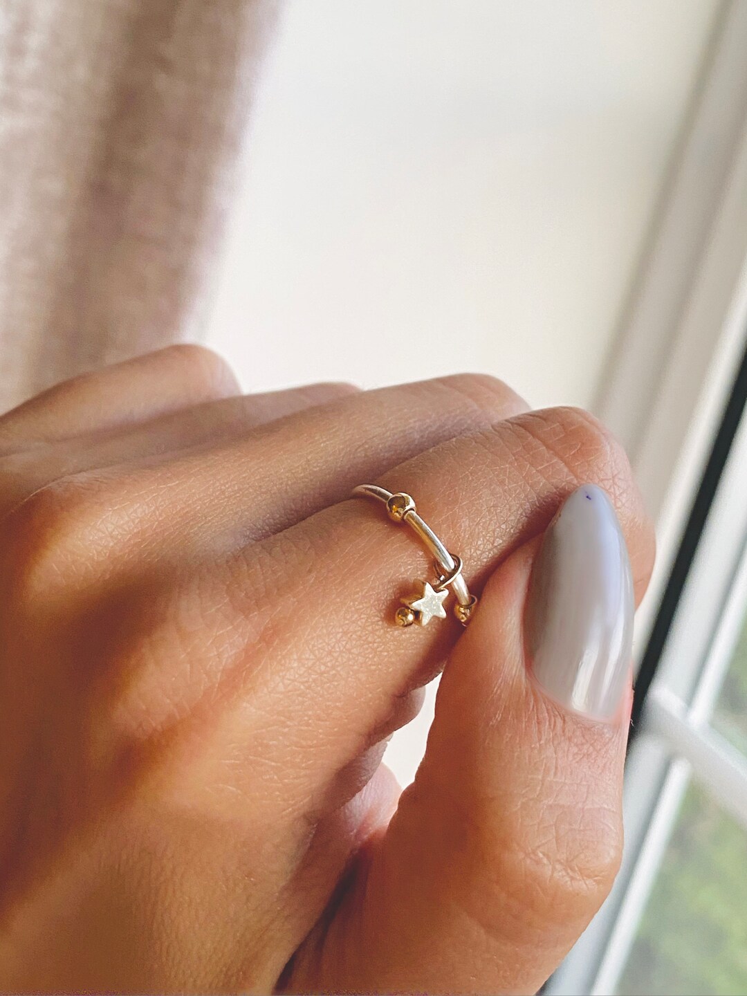 Anxiety Rings, Gold Star Ring, Silver Plated Rings, Adjustable Size 7/8 ...