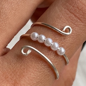 Anxiety/ ADHD Ring, Double Layer Worry Ring, Silver Plated Fidget Ring ...