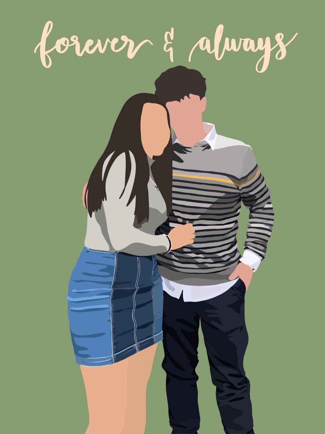 Custom Outline Portrait *DIGITAL FILE* - Etsy