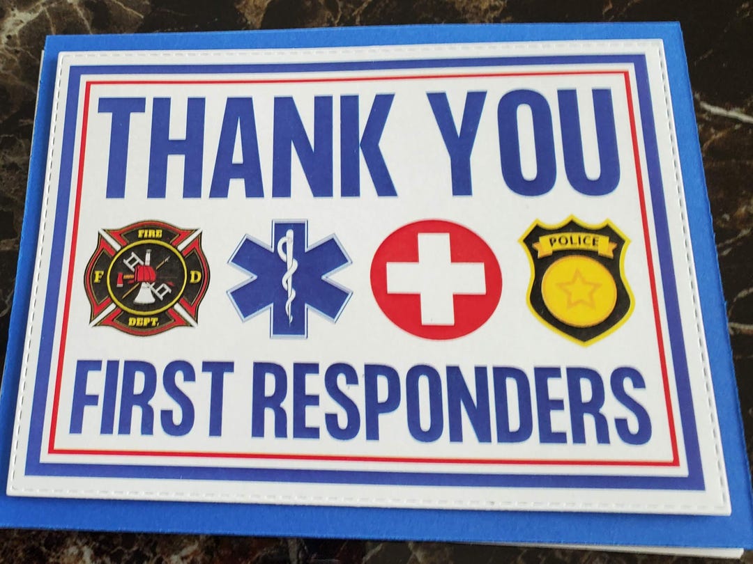Handmade - First Responder - Thank You Cards - Blank Inside - Etsy