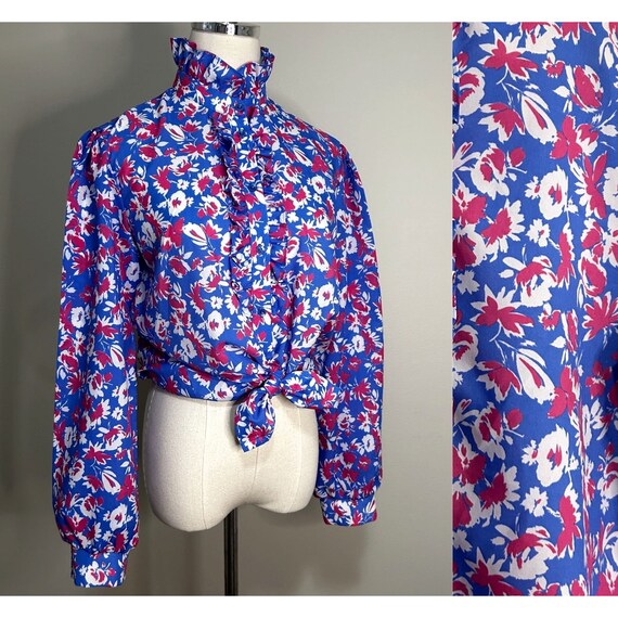 Vintage 70's Periwinkle Ruffle Sleeve Secretary Dress - Gem
