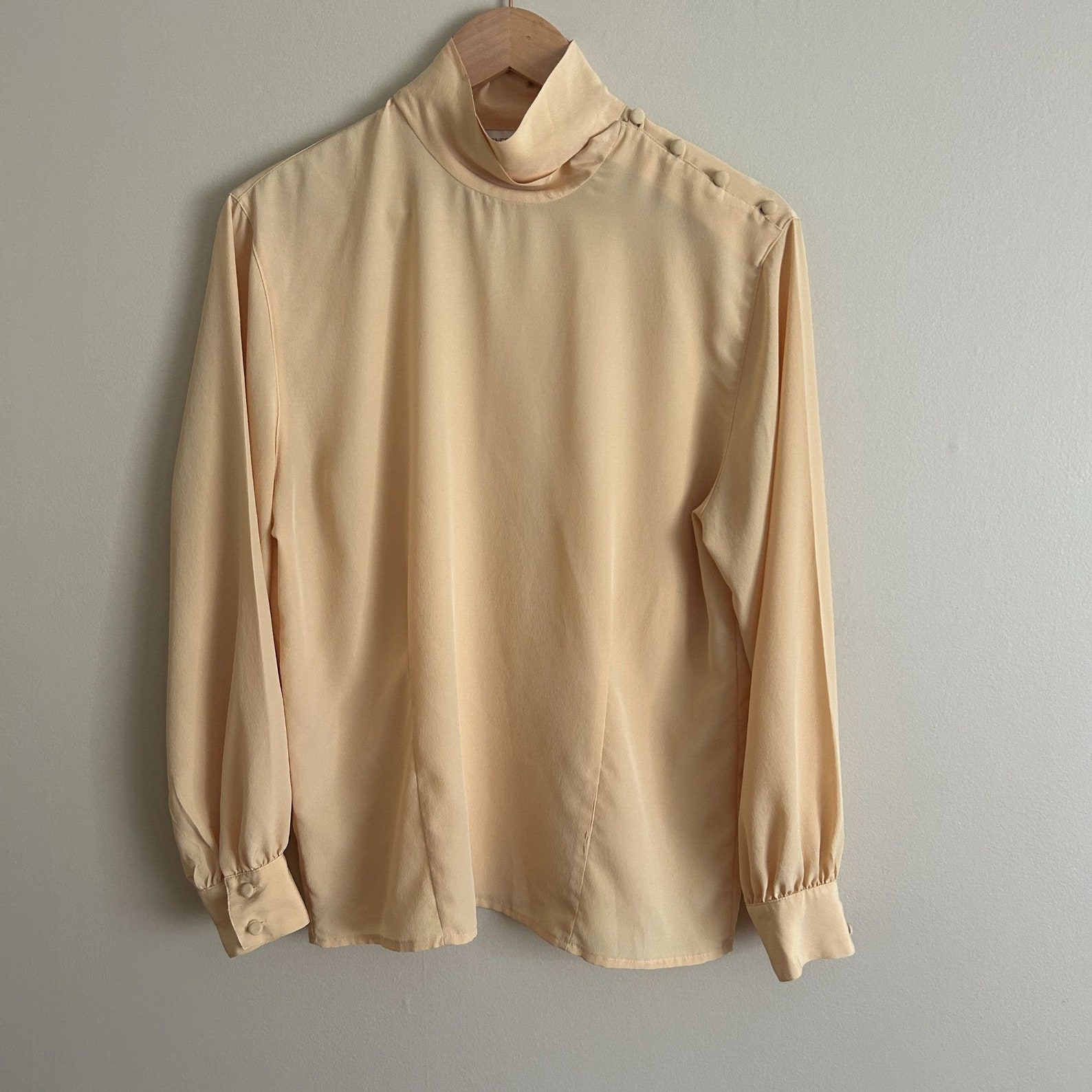 Vintage Buttercream Yellow Long Sleeve Blouse Essential Blouse - Etsy