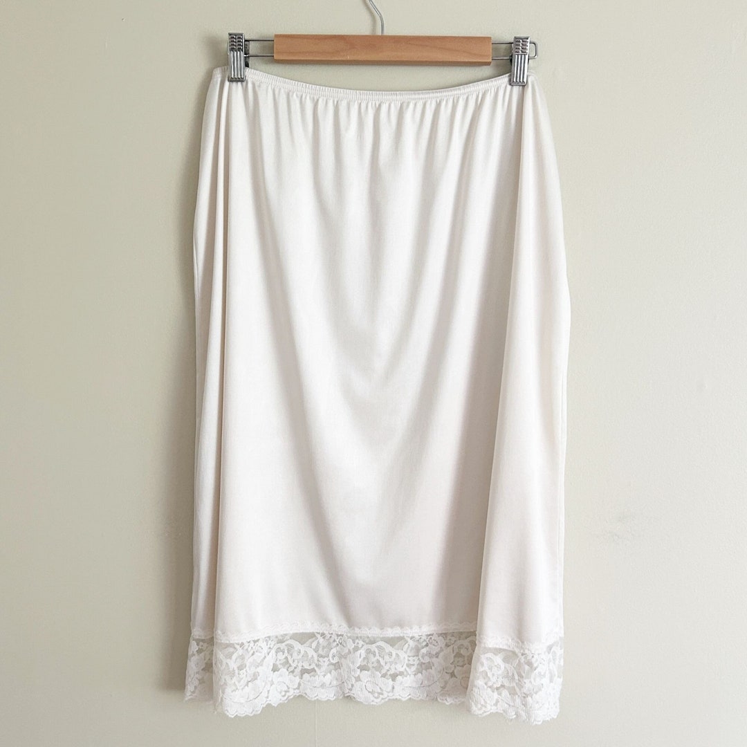 Vintage Ivory White Lace Half Slip - Etsy
