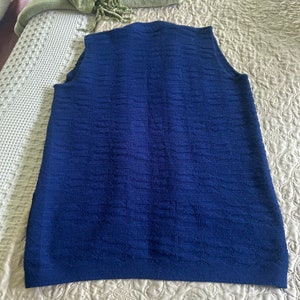 Vintage Blue Knit Sweater Vest - Etsy