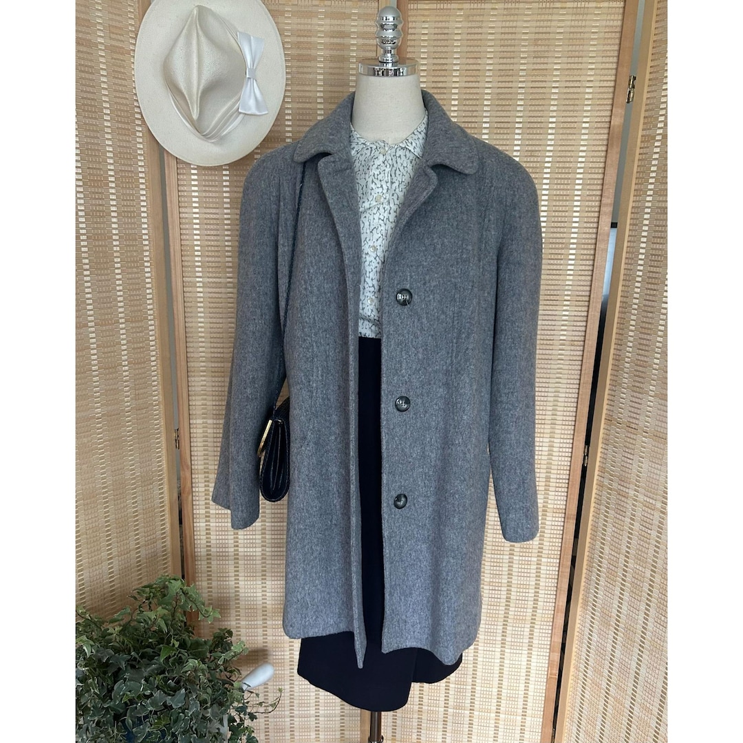 Vintage Gray Wool Button Front Coat -vintage Herman Kay Woman's Coat - Etsy