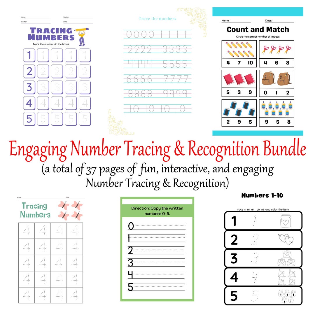 Engaging Number Tracing & Recognition Bundle – Fun Hands-on Learning ...