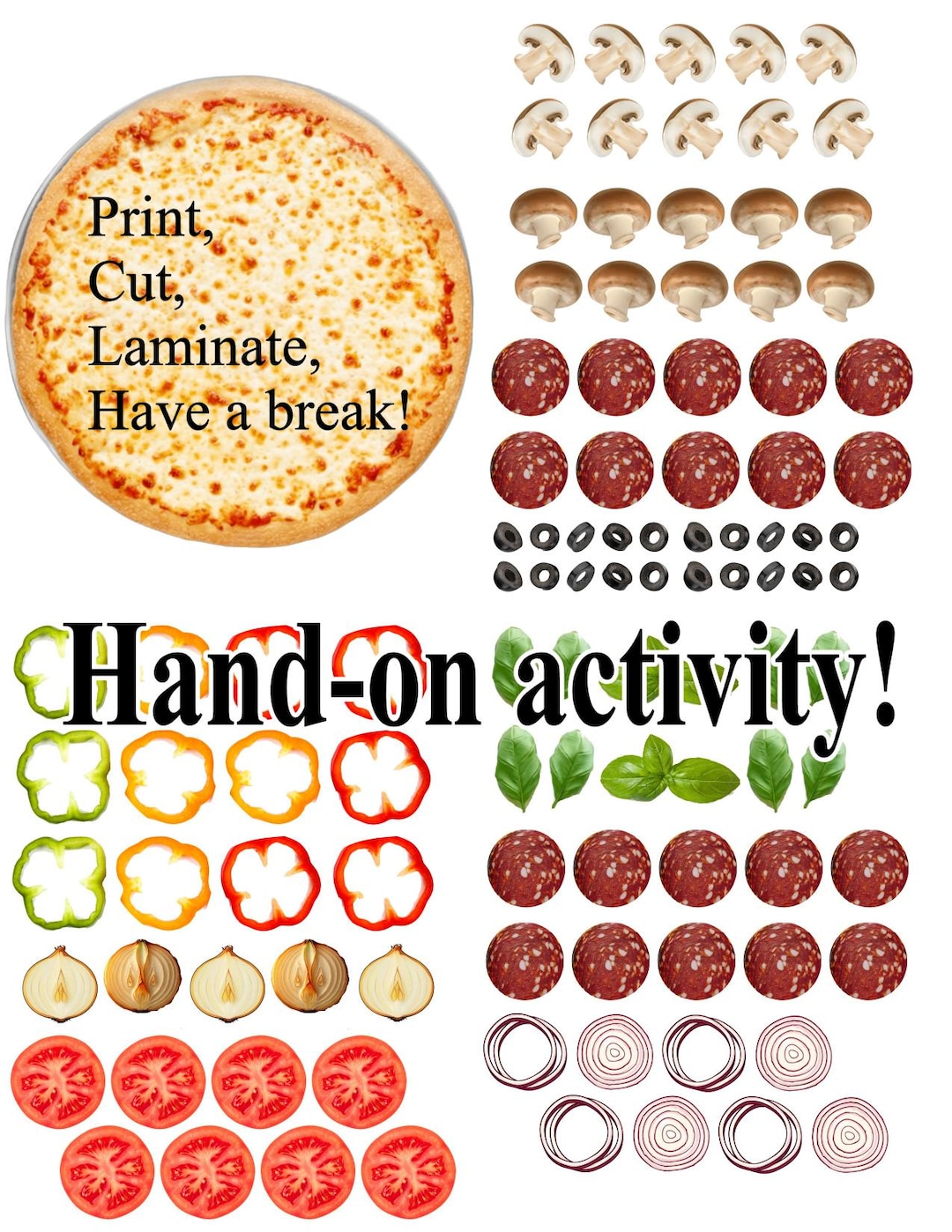 Pizza Game for Kids/ Printable Pretend Play Activity/ Fun Hands-on ...