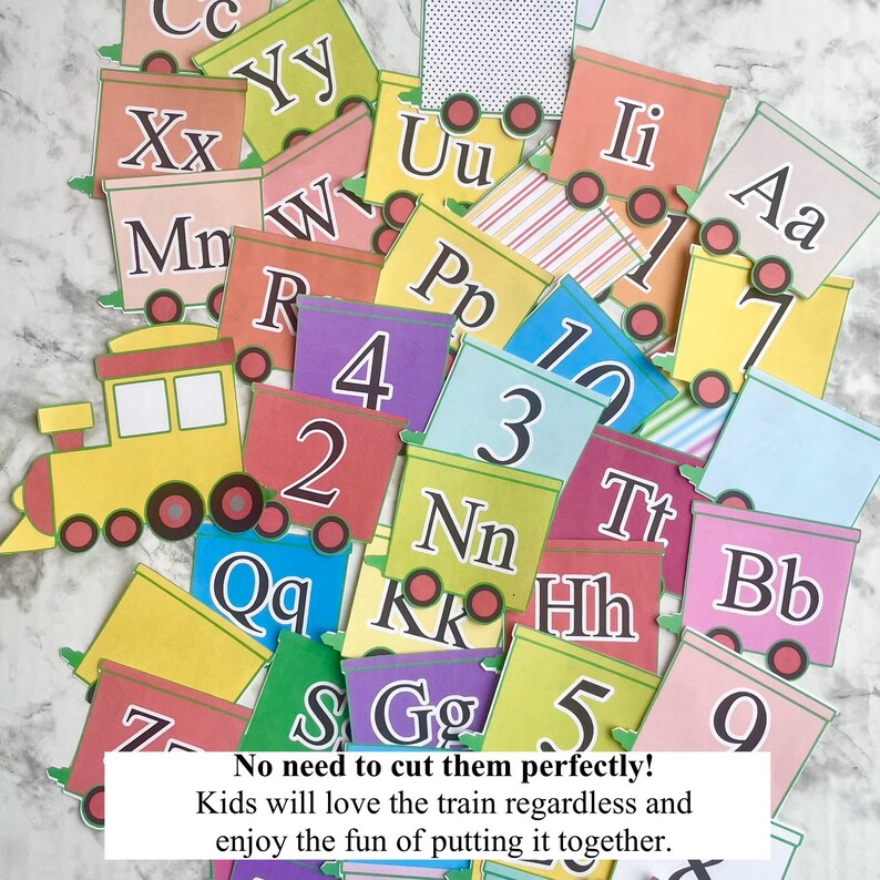 Printable Alphabet Number Train Game: Montessori Learning (digital ...