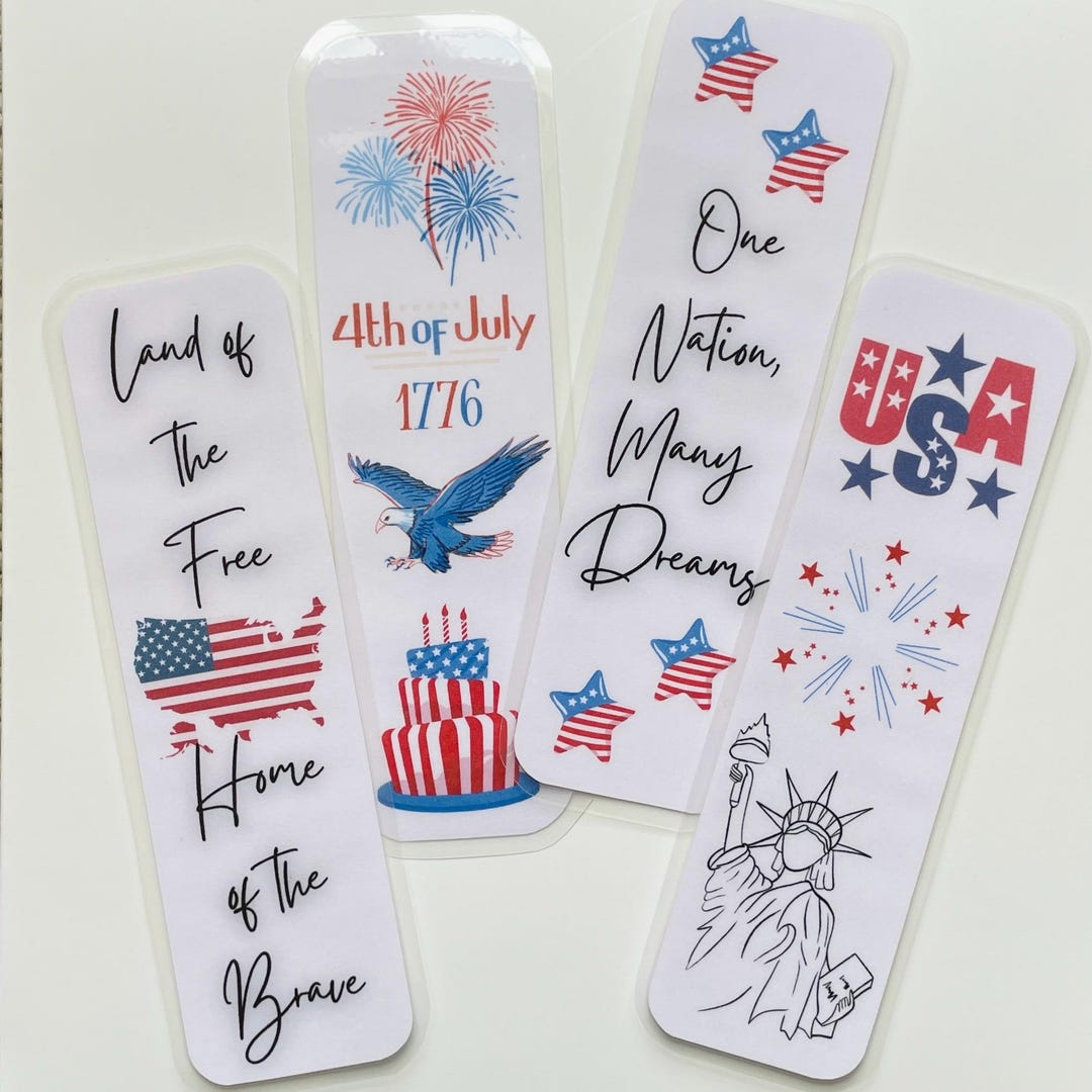 Patriotic 4th of July Bookmarks | USA Independence Day Gift | Laminated ...