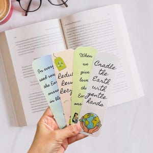 Earth Day Bookmarks | Eco-friendly Inspirational Quotes | Environmental ...