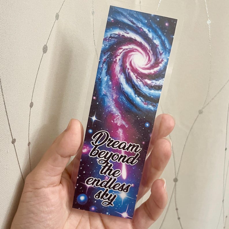Galaxy Dream Bookmark – Cosmic Spiral Sky Art Laminated Bookmark With ...
