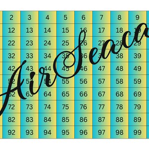 1 to 100 Counting Chart in 4 Colors, Digital Download Chart ...