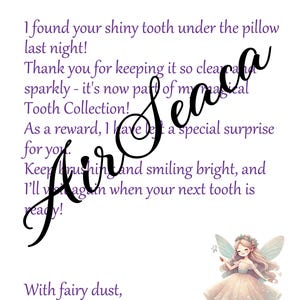 Printable Tooth Fairy Letter, Customizable Tooth Fairy Note, Digital ...