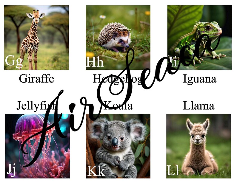 Adorable Baby Animal Alphabet Flashcards, Digital Download for Kids ...