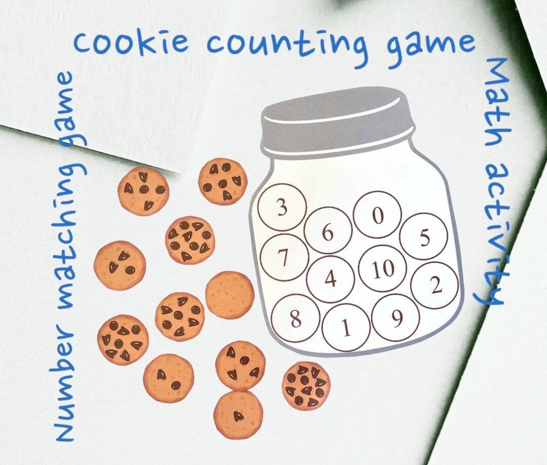 Printable Cookie Counting Game Educational Math Activity Digital ...