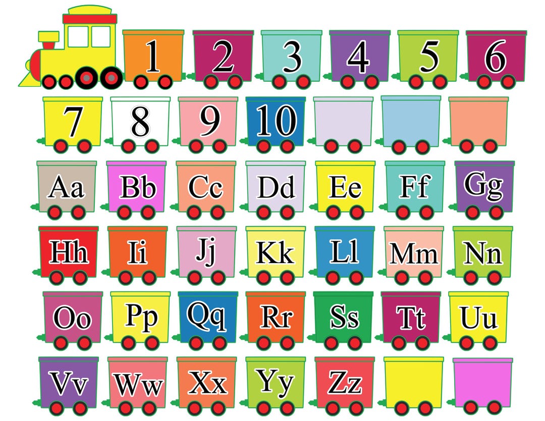 Printable Alphabet Number Train Game: Montessori Learning (digital ...