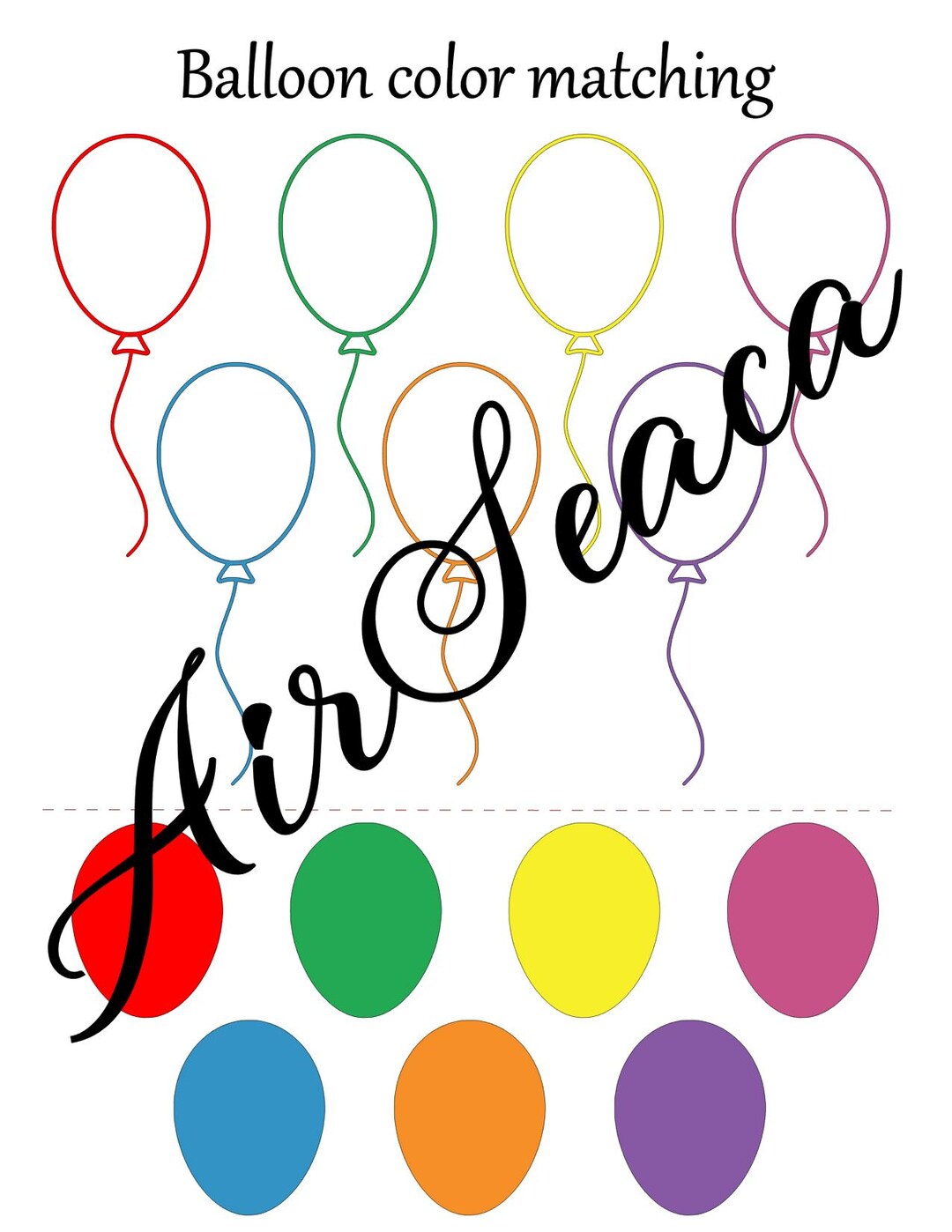 Color Matching Balloons Printable 12 Colors - Etsy