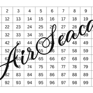 1 to 100 Counting Chart in 4 Colors, Digital Download Chart ...