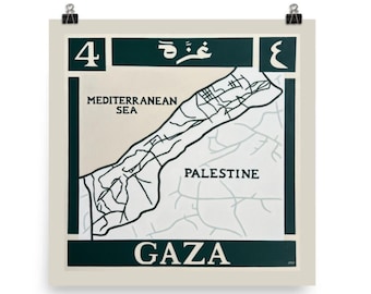 Palestine Map Support Digital Poster, Gaza Support, Palestine in Need ...
