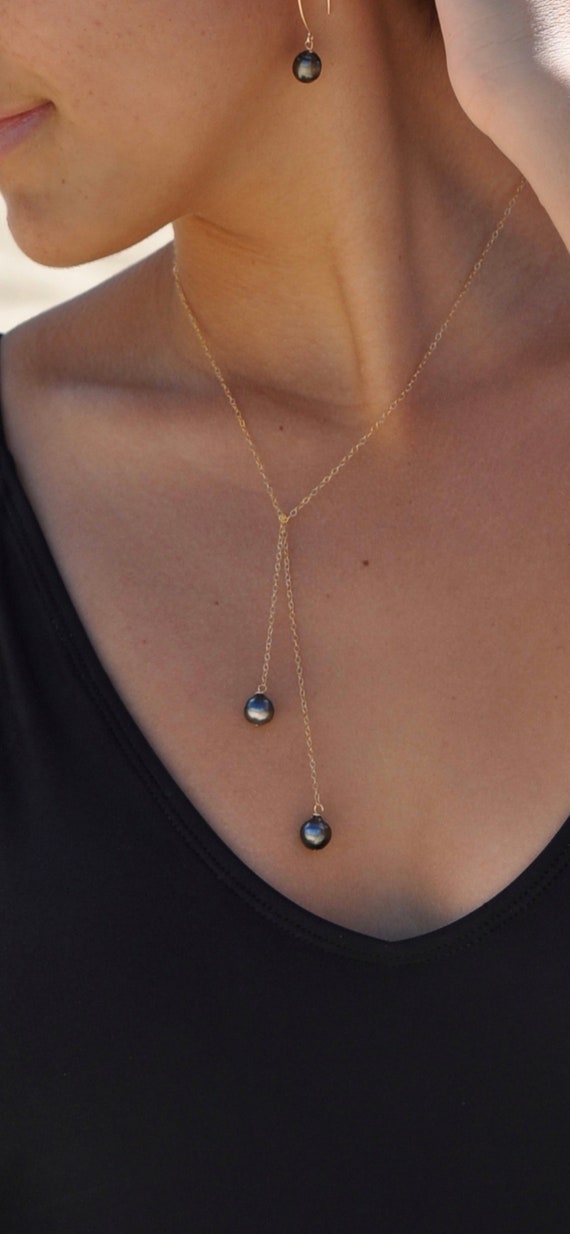 Double Collier cravate tahitienne - Etsy France