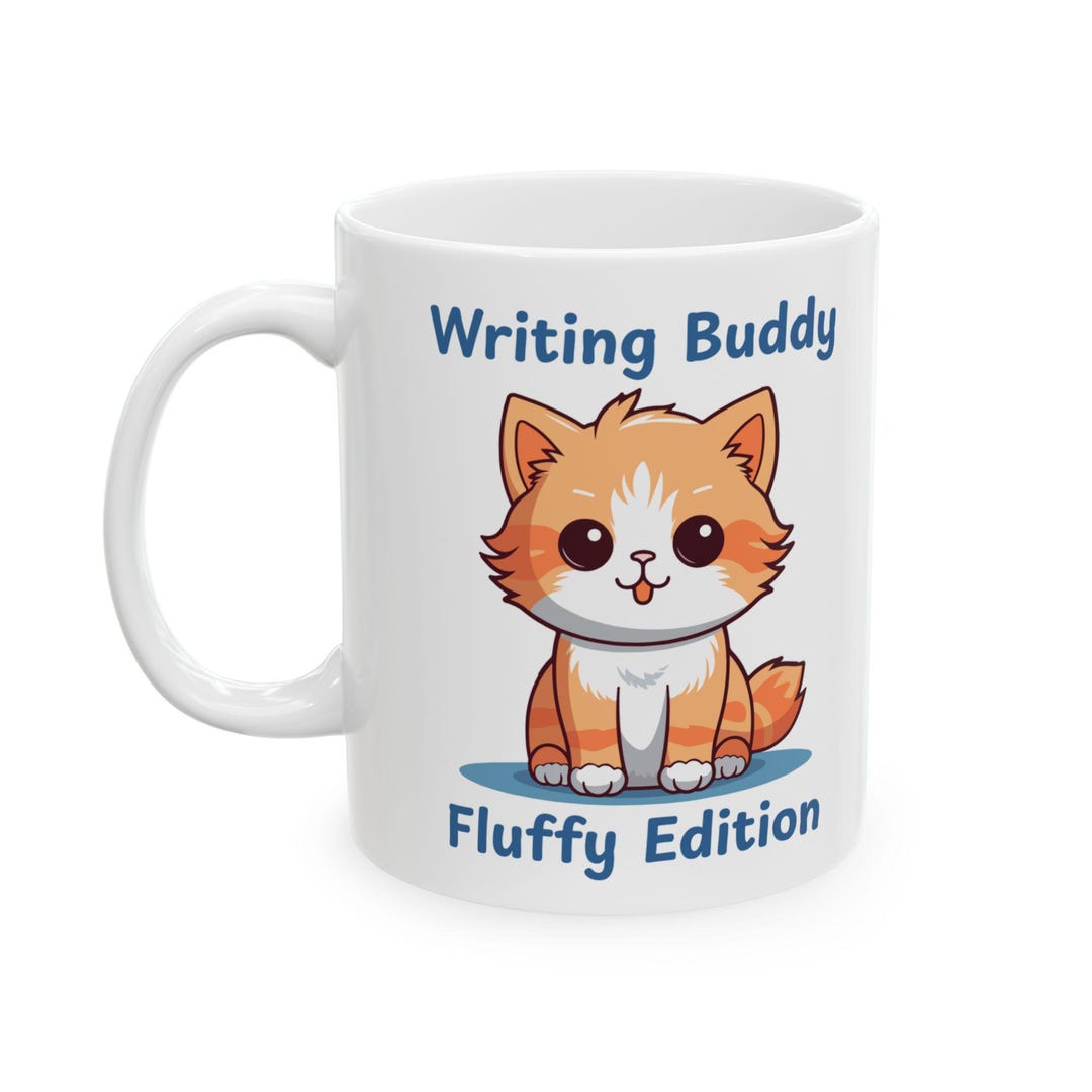 Writing Buddy Orange Cat | Mug for Writers and Cat Lovers | 11oz or ...