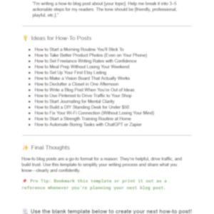 How-to Blog Post Template | Easy Blog Format for Writers & Creators ...