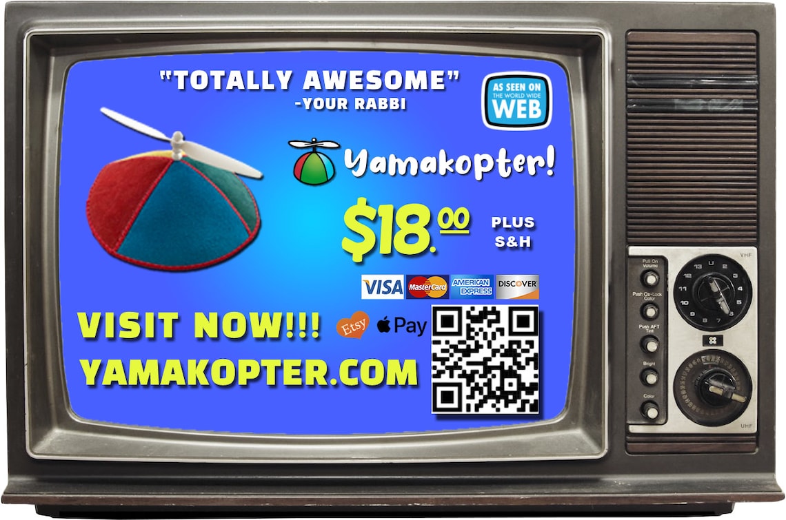 Yamakopter the Original Novelty Kippah With a Spinning - Etsy