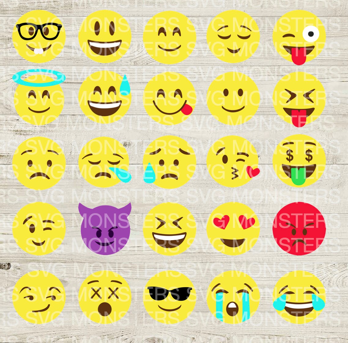Emoji SVG Pack - Etsy
